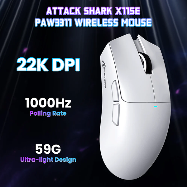 ATTACK SHARK X11 SE (White) | Souris Gamer Maroc - Techspace.ma