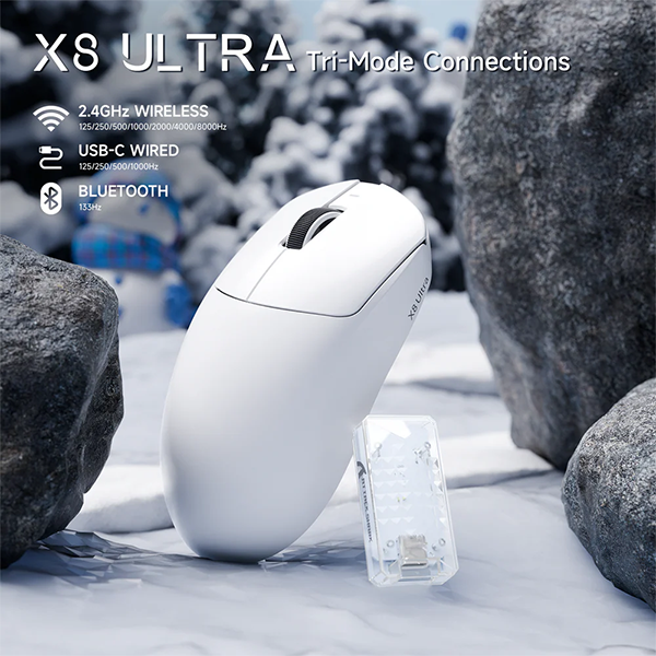 ATTACK SHARK X8ULTRA (White) | Souris Gamer Maroc - Techspace.ma