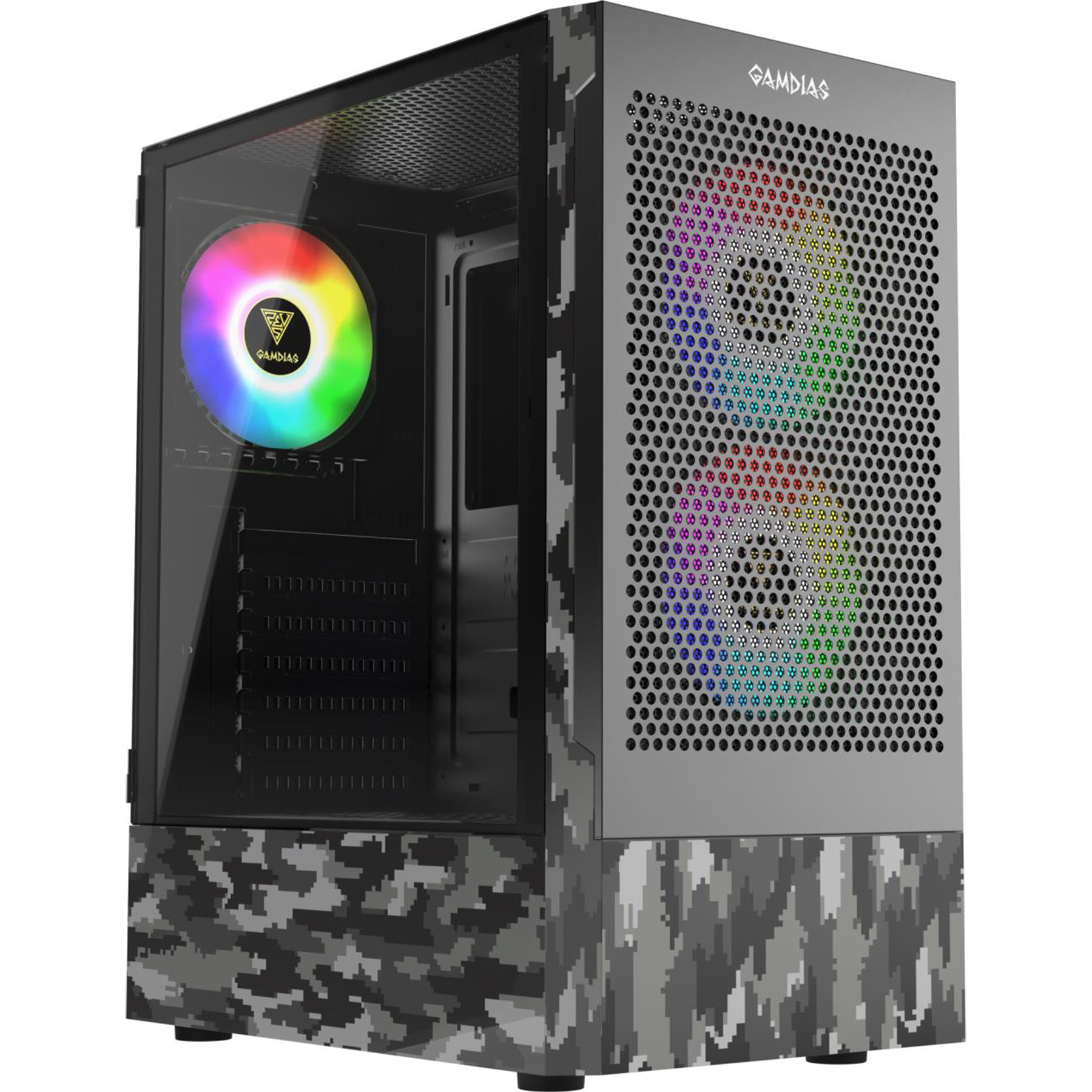 Gamdias Talos E3 Mesh Camouflage | Boitier PC Prix Maroc - Techspace.ma