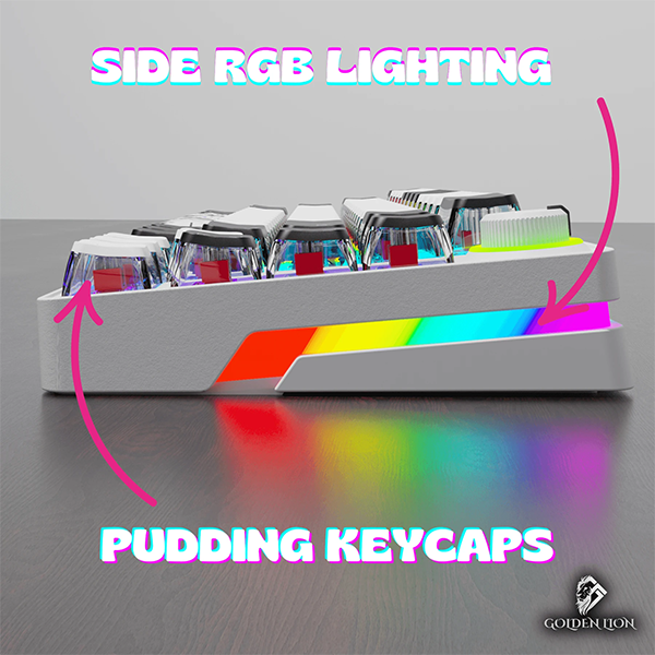 M4G GOLDEN LION GI68 RGB Blanc | Clavier Maroc - Techspace.ma