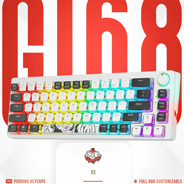 M4G GOLDEN LION GI68 RGB Blanc | Clavier Maroc - Techspace.ma
