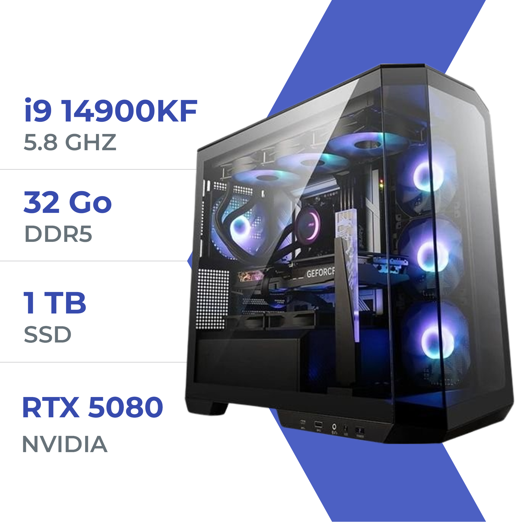 PC Gamer Techspace i9 14900KF/1TB SSD/32GB/RTX 5080 - Techspace.ma
